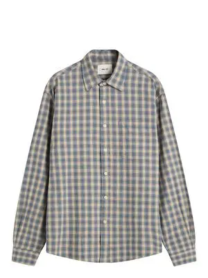 Nn07 Deon Check Flannel Shirt - Blue Check