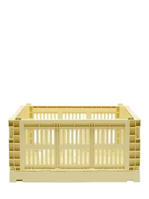 HAY Medium Square Recycled Colour Crate - Light Yellow