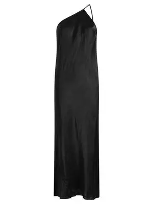 Rick Owens One Shoulder Slip Midi Dress - Black