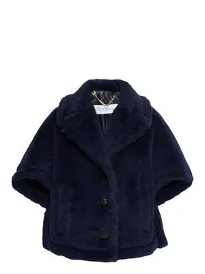 Max Mara Short Fur Coat Navy Blue