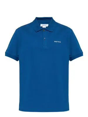 Alexander McQueen Polo With Logo - Blue