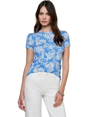 L'Agence Ressi Fitted T-Shirt Regatta Blue/ivory Paisley