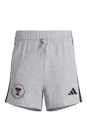 Adidas Texas Tech Red Raiders 3-stripes Shorts - Medium Grey Heather / Black / Ncaa-txt-7tb