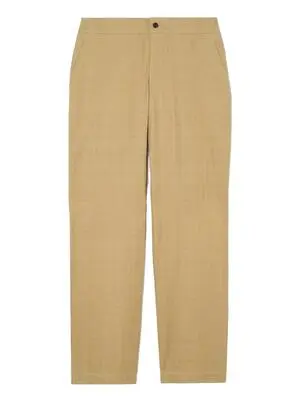 Burberry Textured Check Cotton Trousers - Sandstorm Beige