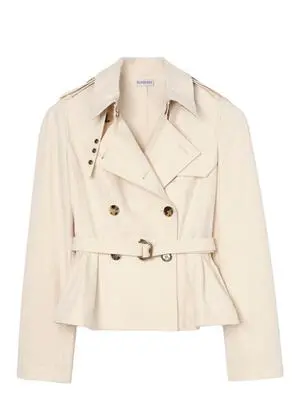 Burberry Cotton Isabella Trench Jacket - Linen Beige