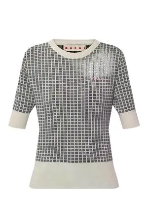 Marni Checked Knit Top - Neutrals