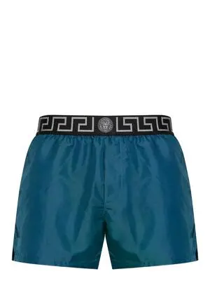 Versace Greca-detail Swim Shorts - Blue