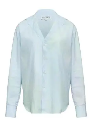 MAISON MARGIELA Long-sleeved V-neck Shirt - Blue