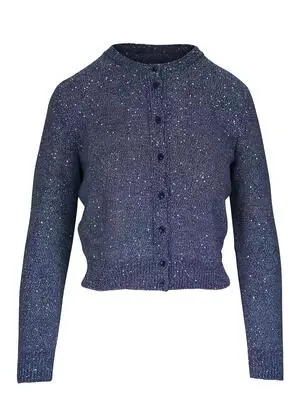 Akris Button-front Sequinned Cardigan - Blue