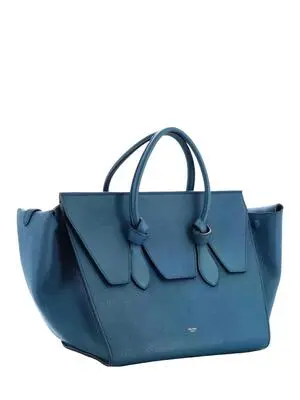 Celine Tie Knot Grainy Leather Small Tote Bag - Blue