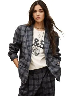 Ba&sh Teecee Double-breasted Checkered Jacket - Blue
