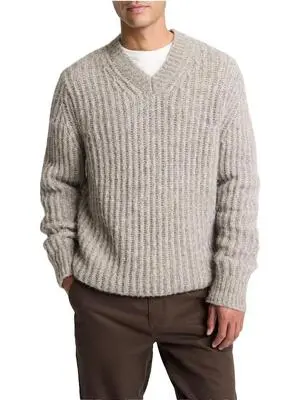 Vince Softspun Alpaca And Wool-blend V-neck Sweater - Red