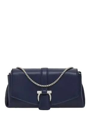 FERRAGAMO Front Flap Crossbody Bag - Navy