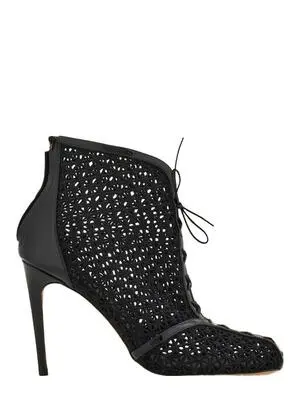FERRAGAMO Macramé Ankle Boots - Black