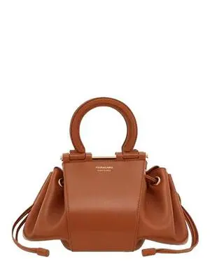 FERRAGAMO Gancini Bucket Bag - Brown