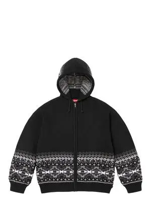 Supreme Beaded Zip-up Hooded Sweater - Black