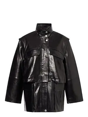 STAND STUDIO Legacy High-Neck Leather Parka 8