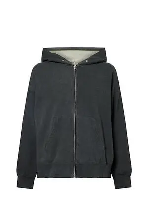 Visvim Jumbo Zip-up Cotton And Wool Hoody - Black