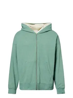 Visvim Jumbo Zip-up Cotton And Wool Hoody - Green