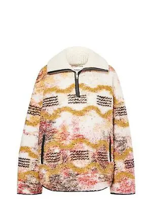 Isabel Marant Woven-blend Fleece Sweatshirt - Ecru/ochre