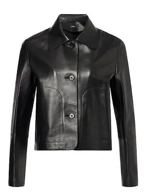 ARMA Cropped Leather Jacket - Black
