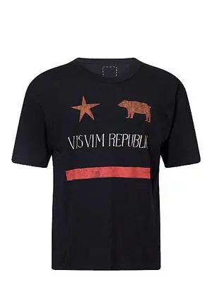 Visvim Jumbo Graphic Print Cotton-blend T-shirt - Navy