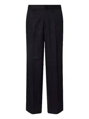 Emporio Armani Tailored Cashmere And Wool-blend Trousers - Caviar
