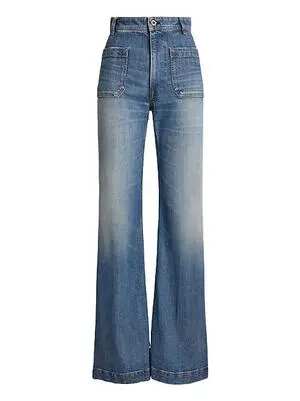 Polo Ralph Lauren Faded-wash Flared High-rise Jeans - Arlit Wash