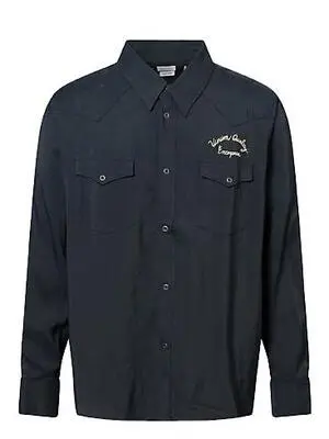 Visvim Four Corners Logo-embroidered Woven Shirt - Black