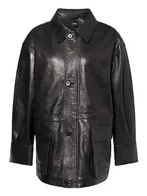 ARMA Maeve Relaxed-fit Leather Jacket - Black