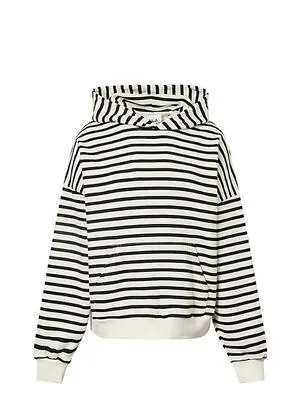 TALA Cotton-jersey Hoody - Ivory Stripe