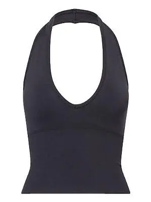 TALA Sculpt Seamless Halter Tank Top - Black Marl