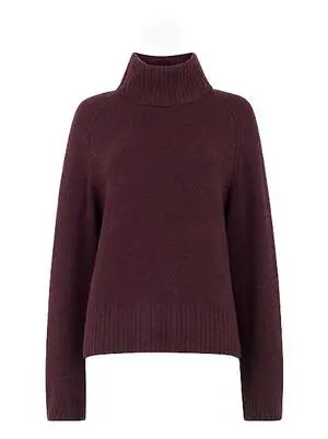 Whistles Relaxed-fit Roll-neck Knitted Jumper - Plum/claret