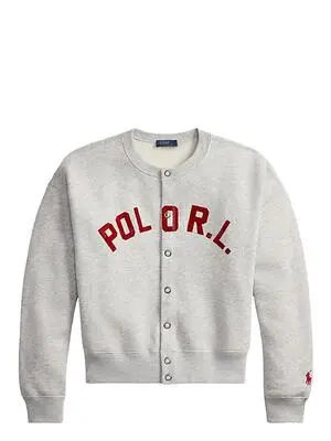 Polo Ralph Lauren Logo-embroidered Cotton-jersey Cardigan - Light Smoke Heather