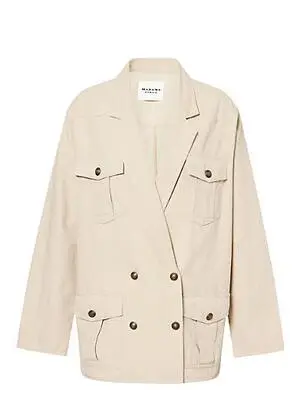 Isabel Marant Notch-lapels Cotton And Linen Jacket - Beige