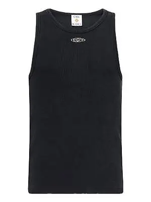 Casablanca Logo-embellished Ribbed Tank Top - Black