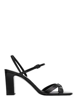 JIMMY CHOO 85mm Elsy Leather Block-heel Sandals - Black