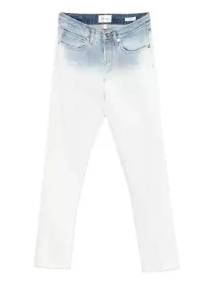 FRAME Straight Leg Tie-dye Jeans - White