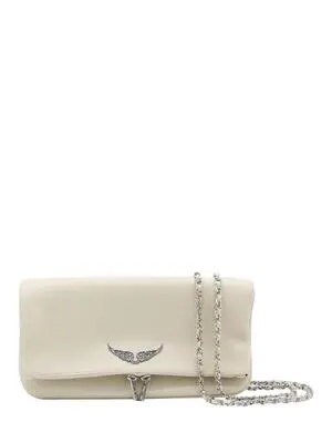 Zadig&Voltaire Zadig & Voltaire Rock Grained Calf Leather Crossbody Bag Ivory