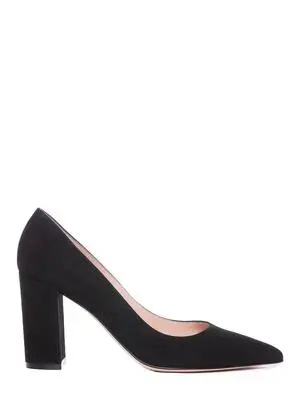 GIANVITO ROSSI Gianvito Rossi Piper Suede Court Shoes With Almond Toe And Block Heel