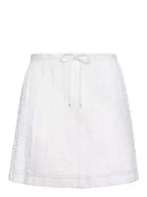 Thom Browne Eyelash Tweed Pleated Skirt - White