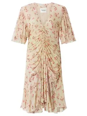 MARANT ETOILE Vivienne Floral-pattern Midi Dress - Neutrals