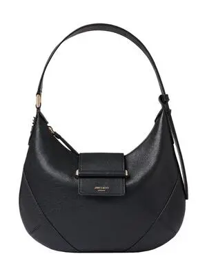 JIMMY CHOO Small Leather Hobo Bag - Black/shiny Gold