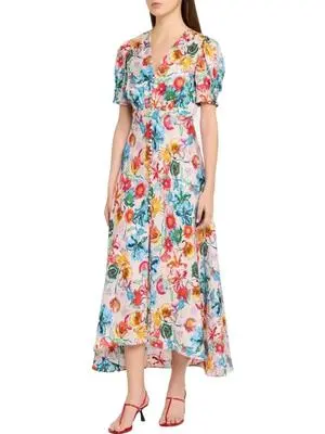 Saloni Lea Printed Maxi Dress - Multi