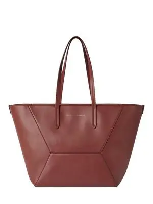 Brunello Cucinelli Leather Shopping Bag - Red