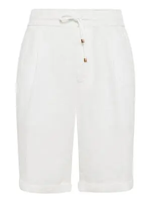 Brunello Cucinelli Linen Bermuda Shorts - White