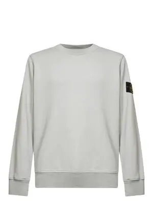 Stone Island Crew Neck Sweater With Logo Green