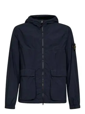 Stone Island Parka With Logo - Blue