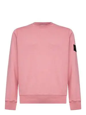 Stone Island Crew Neck Sweater With Logo Pink