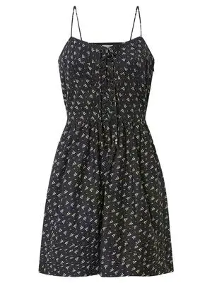 MARANT ETOILE Dryna Floral-pattern Mini Dress - Black